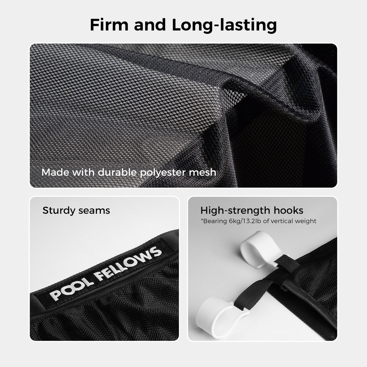 Pool Fellows Hanging Mesh Pouch Adjustable for Pool Storage Bins